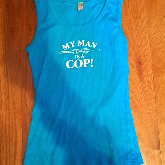 no br | Tops | My Man Is A Cop Tank Top | Poshmark